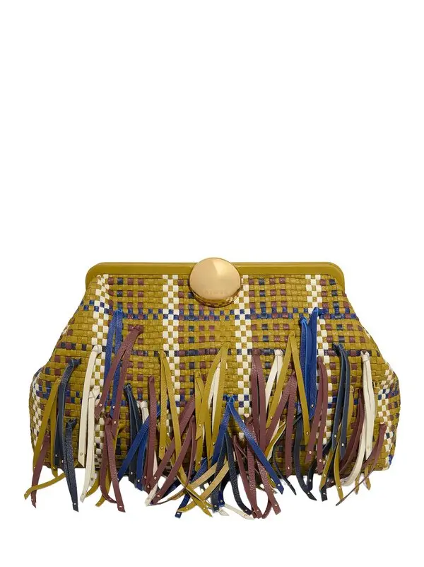 AIMEE Full Circle Novelty Xl Clutch - Fringe Woven