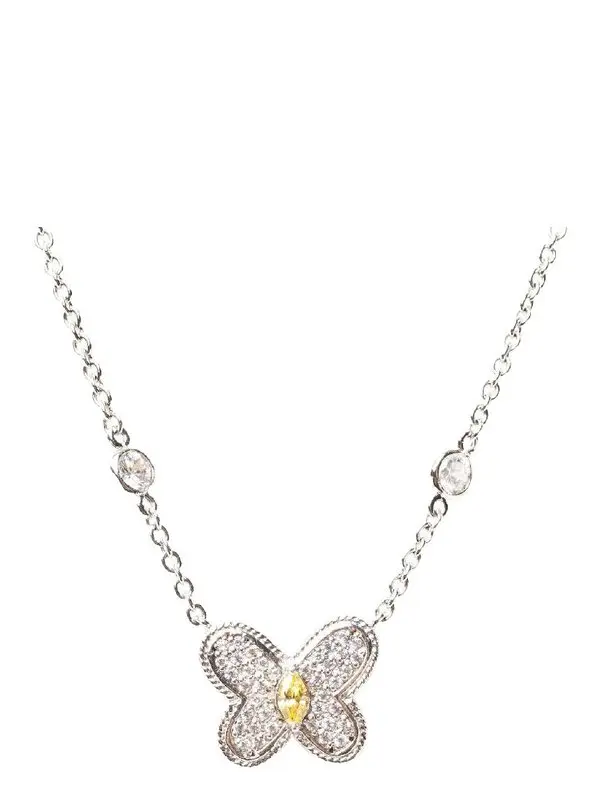 FANTASIA BY DESERIO Diamonds The Yard With Butterfly Drop - Yellow Gold Plated