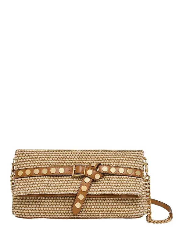 AIMEE Jagger Convertible Clutch - Raffia And Latte