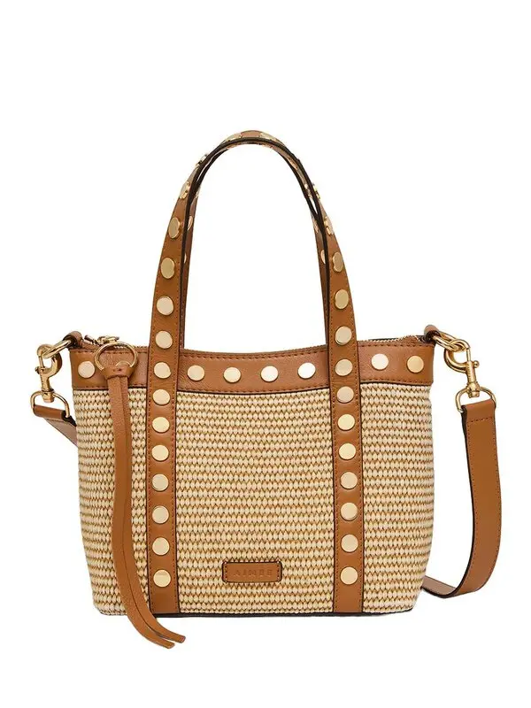 AIMEE Jagger Mini Tote - Raffia And Latte
