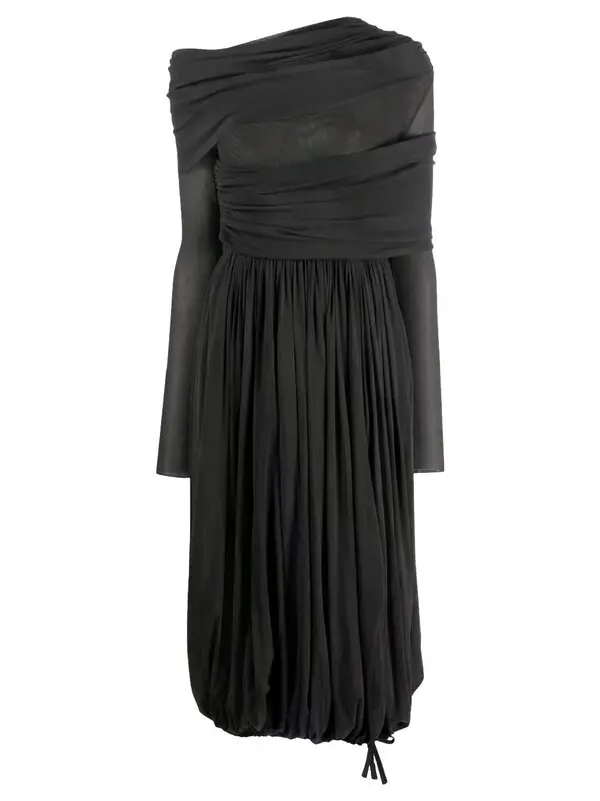 Philosophy Di Lorenzo Serafini Draped-design Long-sleeve Dress - Grey
