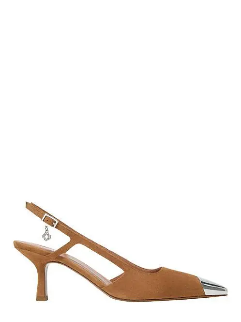 Maje Pointed-toe Suede Courts - Camel