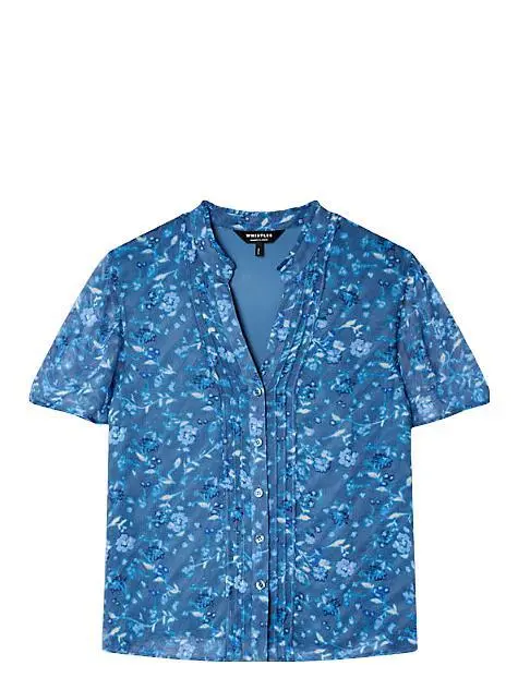 Whistles Floral Print Woven V-neck Blouse - Multi-coloured