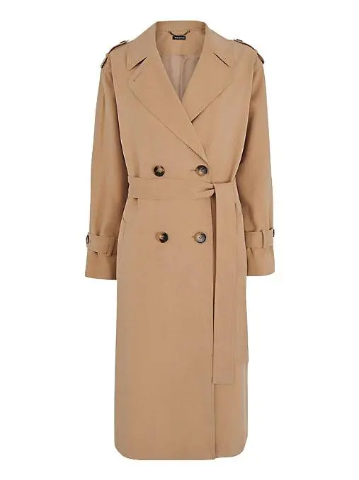 Whistles Riley Double-breasted Woven Trench Coat - Cream
