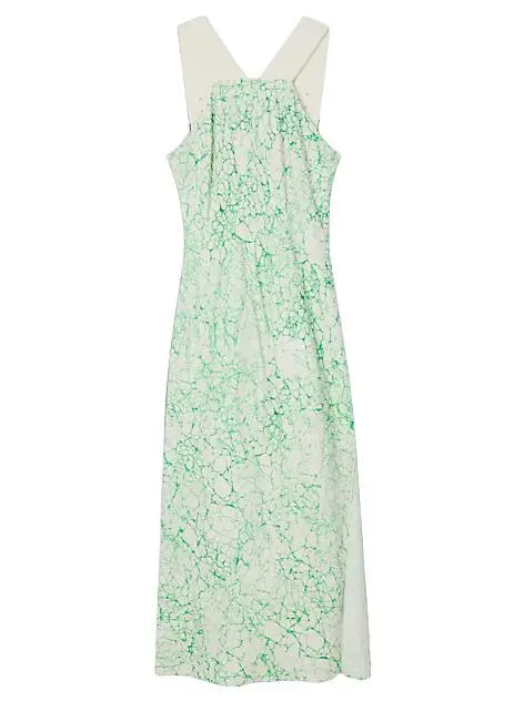 Whistles Buckle-strap Abstract-print Woven Midi Dress - Multi-coloured
