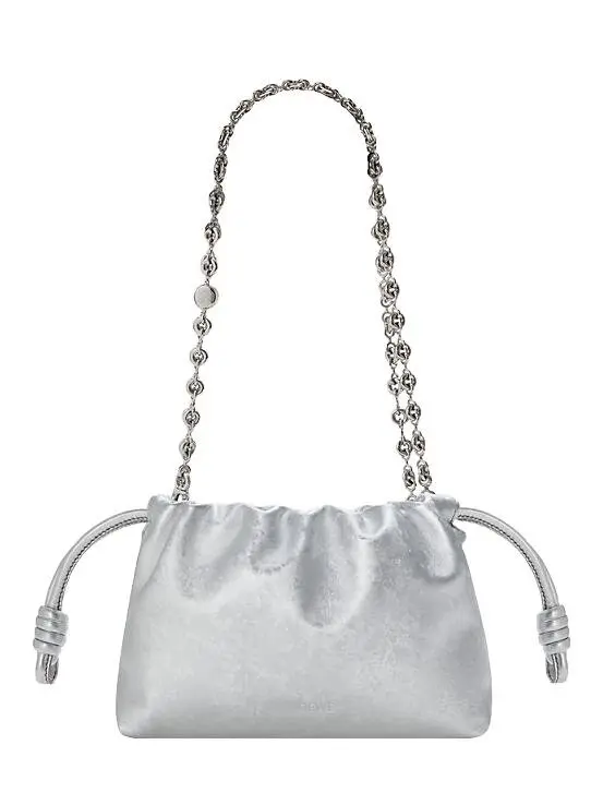 Loewe Flamenco Metallic Mini Clutch - Silver