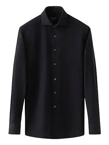 Eton Long-sleeved Slim-fit Denim Shirt - Black