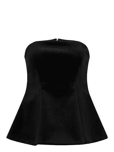 OMNES Etta Strapless Stretch-velvet Top - Black