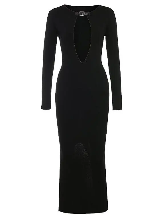House Of Cb Keeya Knit Maxi Dress - Black