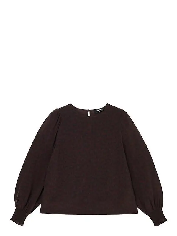 Whistles Leopard-print Woven Blouse - Black