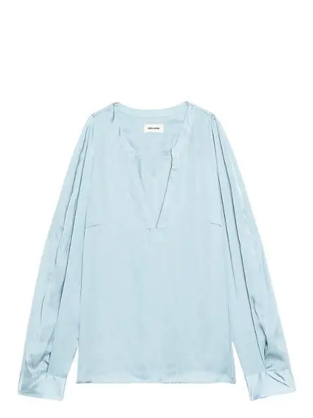 Zadig&Voltaire Torny V-neck Satin Blouse - Sky