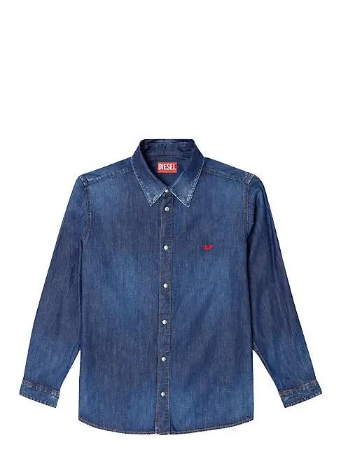 DIESEL® D-simply Logo-embroidered Denim Shirt - 01