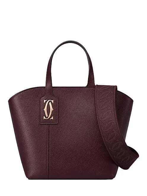 Cartier C De Mini Leather Tote Bag - Grape
