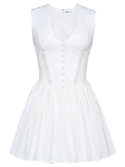 House Of Cb Stretch-cotton Mini Dress - Cloud Dancer
