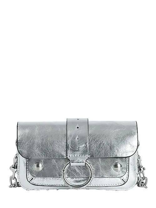 Zadig&Voltaire Kate Leather Wallet Bag - Silver