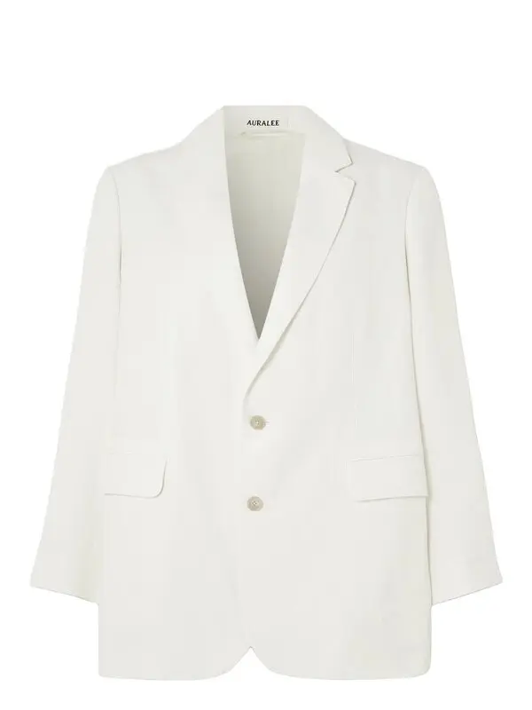 Auralee Oversized Oxford Blazer - Neutrals