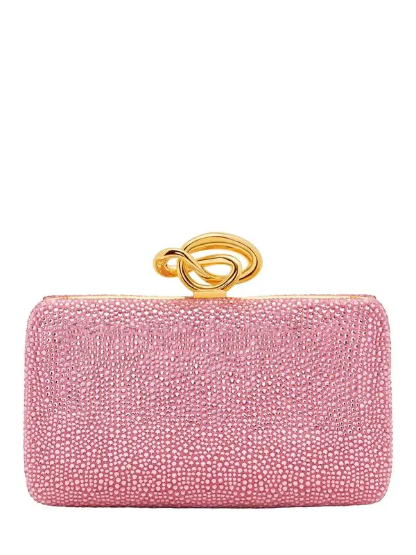Oscar De La Renta Crystal Pavé Knot Minaudière - Pink