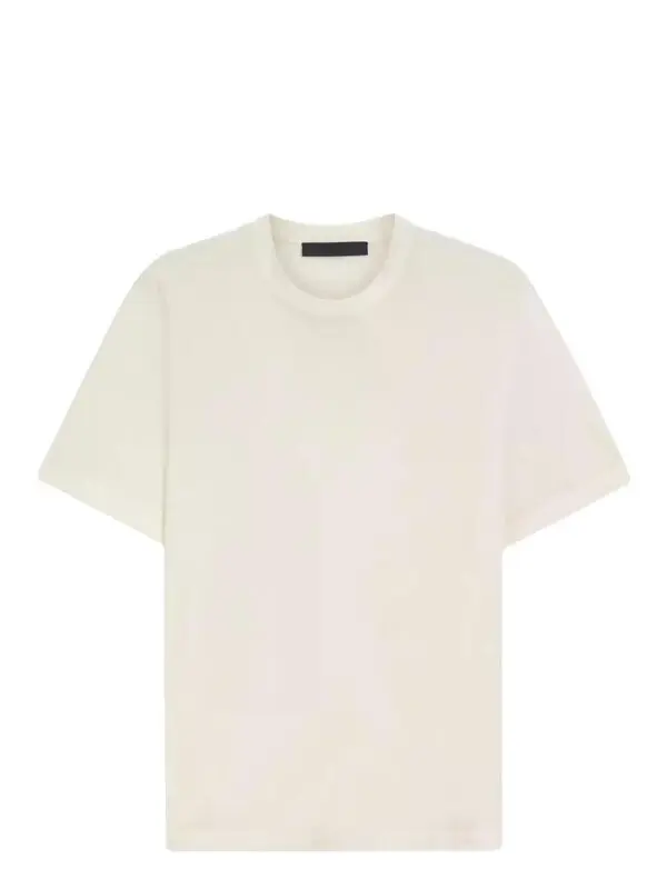 BOSS By Beckham Knit T-shirt In Virgin Wool - Bone