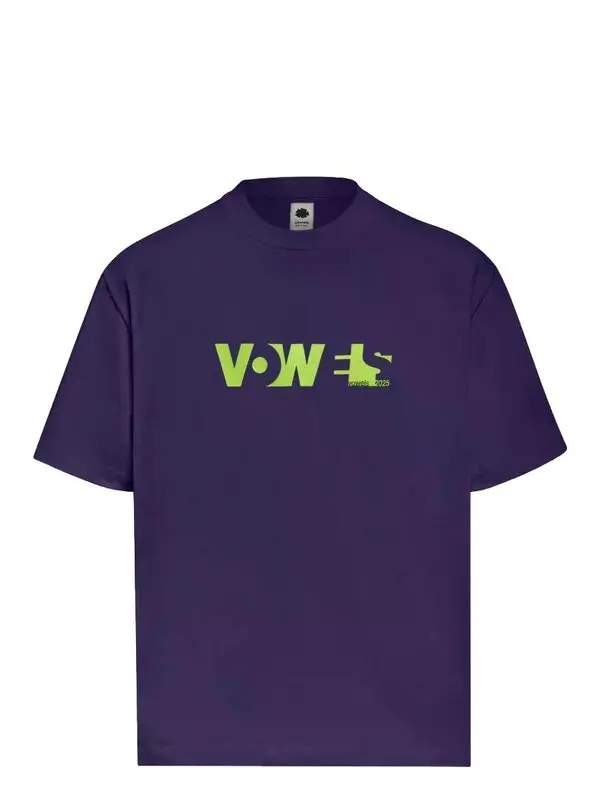VOWELS Cotton T-shirt - Blue