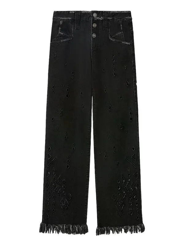 Isabel Marant Amia Cut-out Jeans - Black