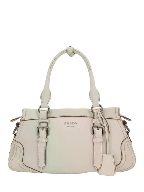 Prada Large Leather Tote Bag - White