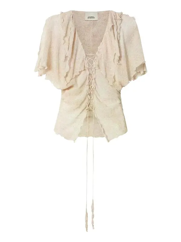 Isabel Marant Thanais Ruffled Blouse - Neutrals