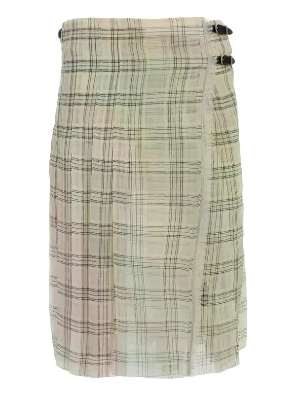 DURAZZI MILANO Plaid Midi Skirt - Neutrals