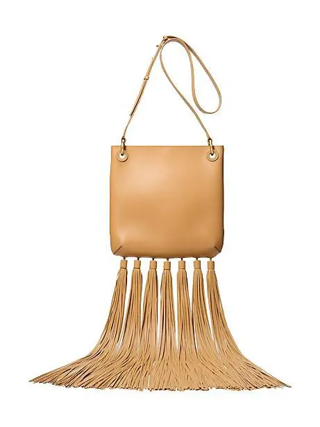 Michael Kors Tate Medium Leather Crossbody Bag With Tassel - Natural