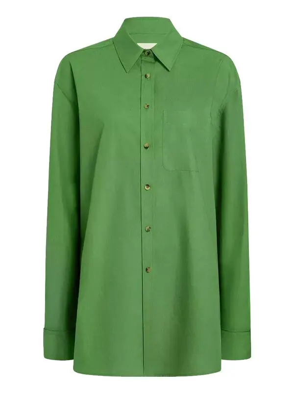 Khaite Long-sleeve Shirt With Pocket - Green