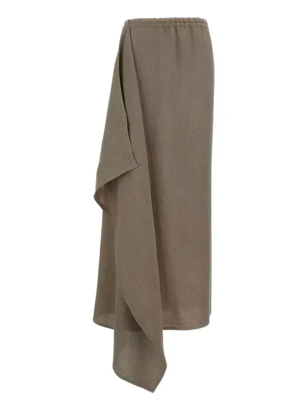 Dusan Draped Maxi Skirt - Neutrals
