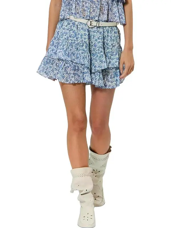 MARANT ETOILE Jocadia Floral-print Mini Shorts - Blue