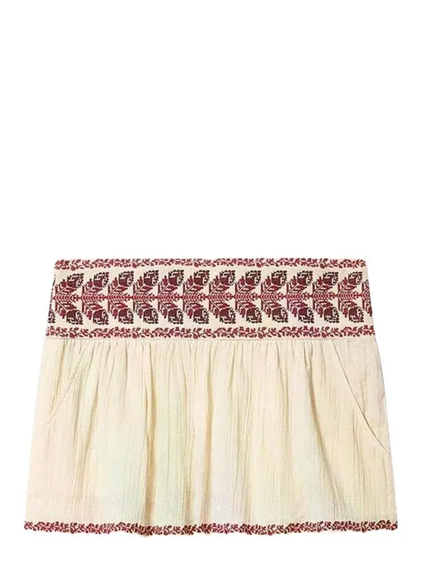 MARANT ETOILE Picadilia Embroidered Mini Skirt - Neutrals