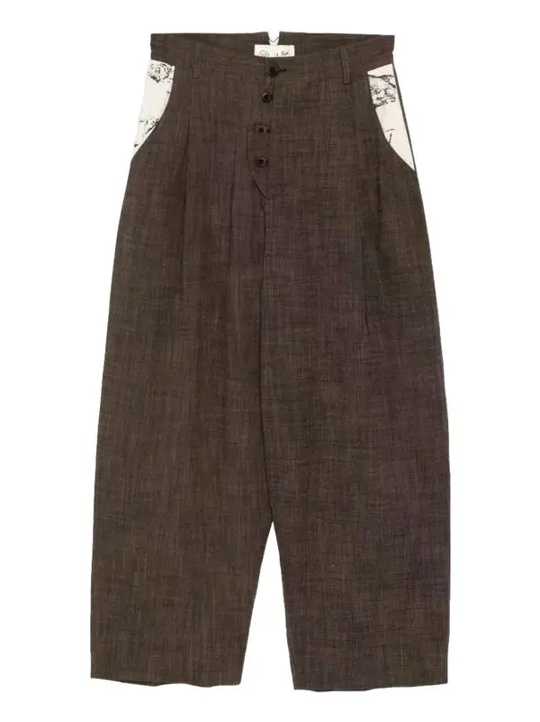 GG IN RED Wide-leg Trousers - Brown
