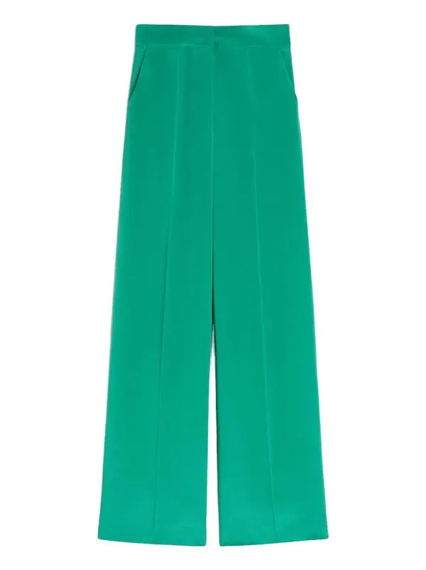Max Mara Silk Crêpe De Chine Tuxedo Trousers - Green