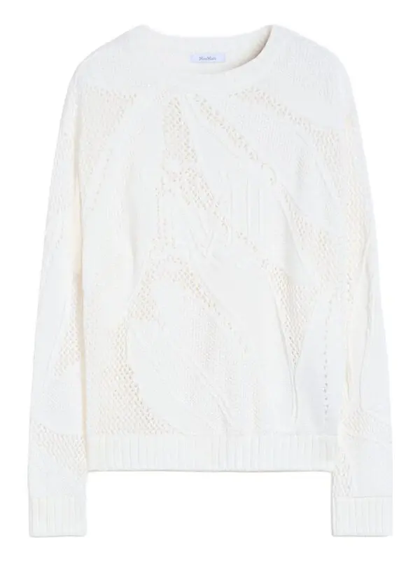 Max Mara Embroidered Cotton Sweater - White