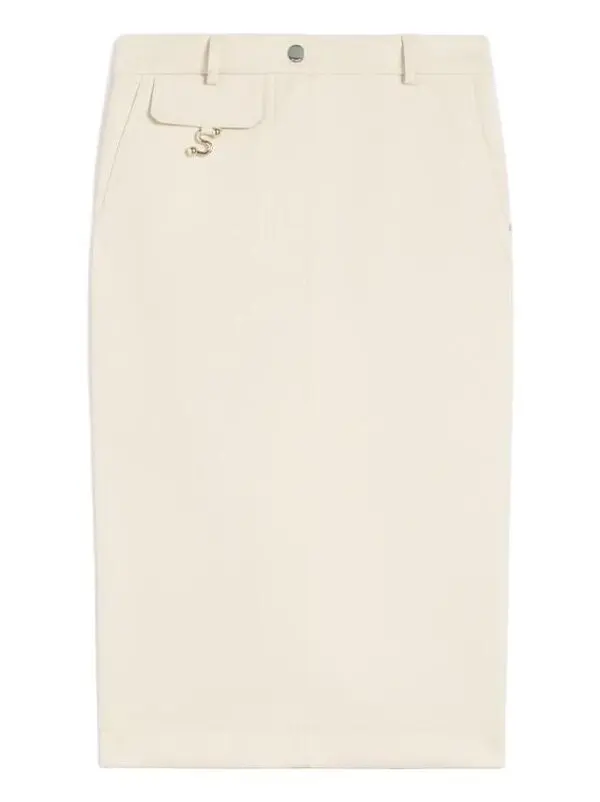 Max Mara Straight-fit Gabardine Skirt - Vanilla