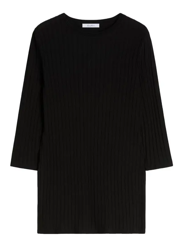 Max Mara Viscose Crêpe Rib-knit Jumper - Black