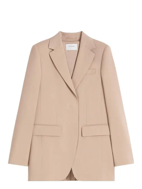 Max Mara Tailored Wool Blazer With Pleated Back - Beige