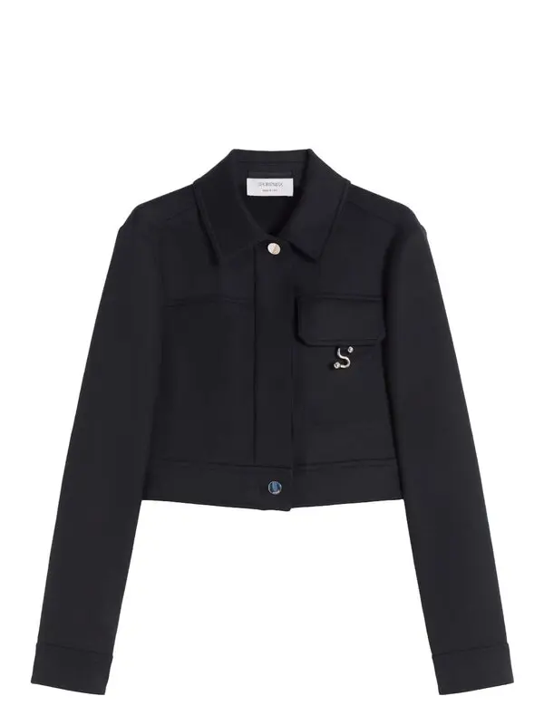 Max Mara Washed Gabardine Boxy Jacket - Black