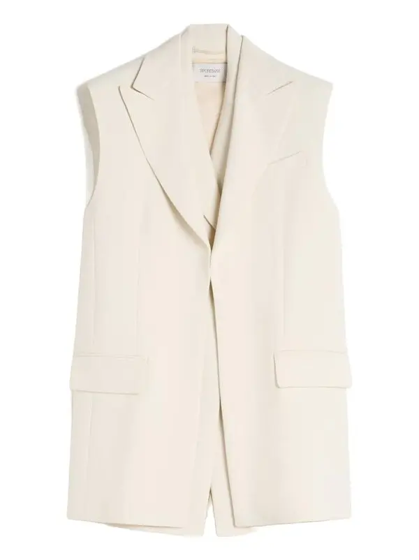 Max Mara Sleeveless Stretch Viscose Two-piece Blazer - Ivory