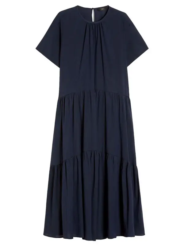 Max Mara Technical Cotton Canvas Dress - Navy