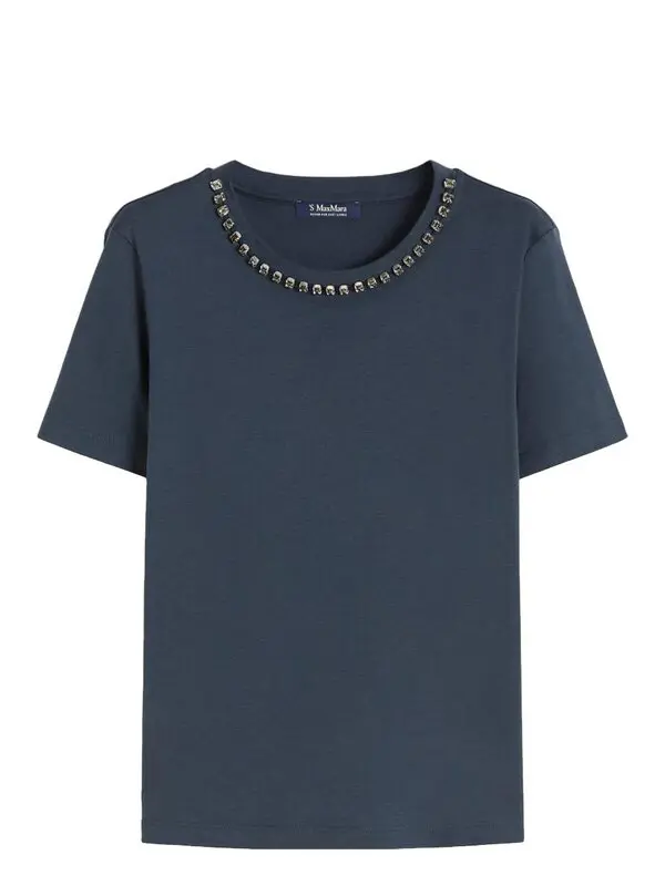 Max Mara Cotton And Modal T-shirt - Ultramarine