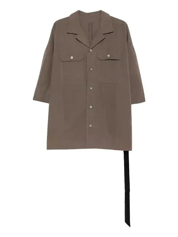 Rick Owens Magnum Tommy Chest-pocket Tie Shirt - Brown