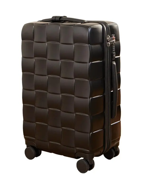 Bottega Veneta Odyssey Intrecciato Leather-trimmed Polycarbonate Suitcase - Black