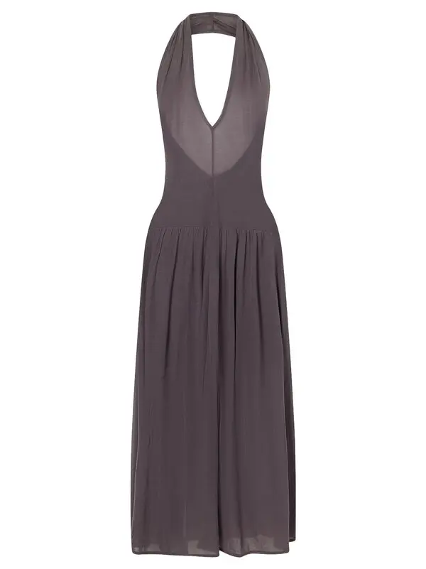 ST. AGNI Tencel™ Lyocell Halterneck Midi Dress - Gray