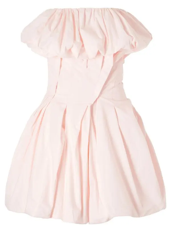 Magda Butrym Tiered Gathered Cotton-poplin Mini Dress - Pink