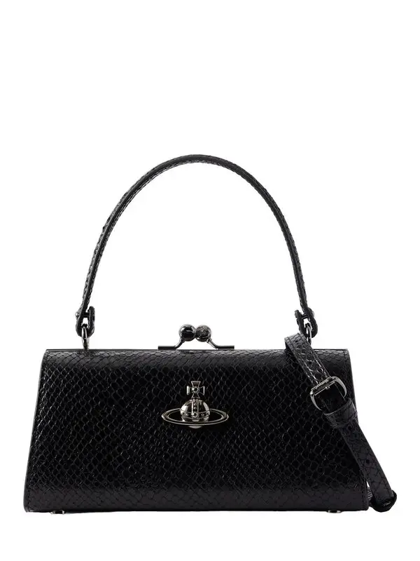 VIVIENNE WESTWOOD Doll Xl Croc-effect Leather Mini Bag - Black