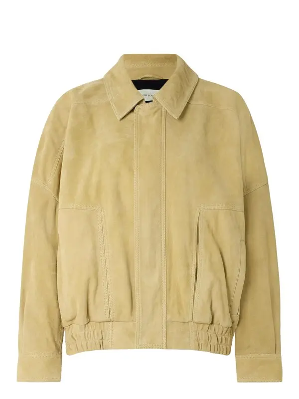 Nour Hammour Dalma Suede Bomber Jacket - Yellow