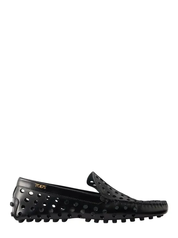 TOD'S Gommino 22l Cut-out Leather Loafers - Black
