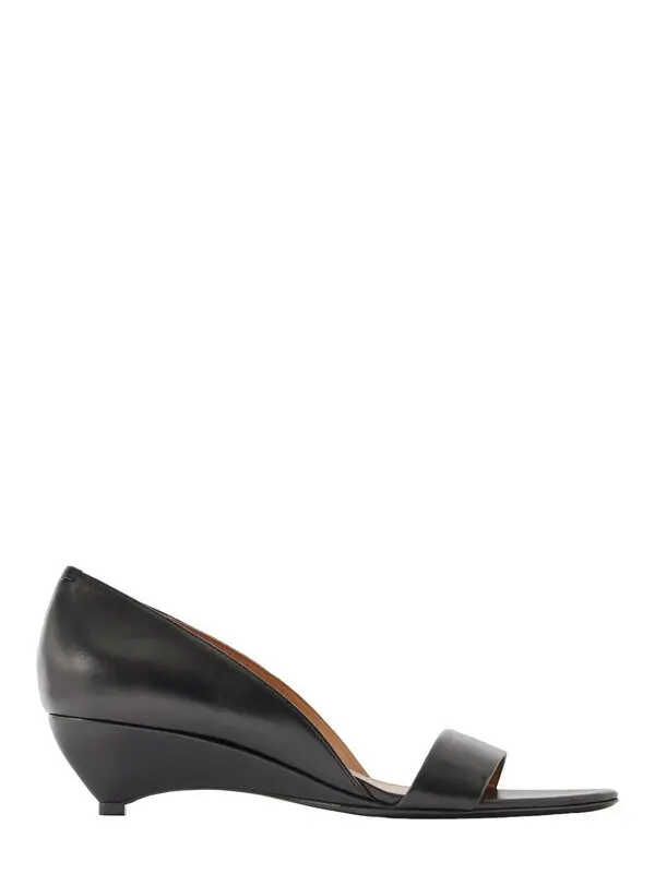 JIL SANDER Leather Wedge Sandals - Black